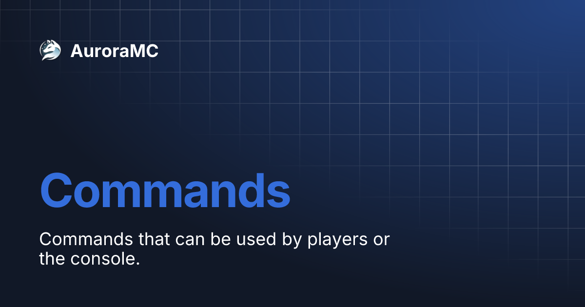 Commands | AuroraMC