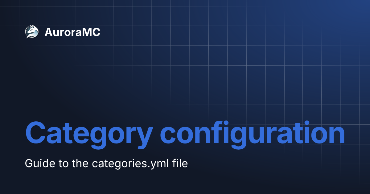 Category configuration | AuroraCollections | AuroraMC