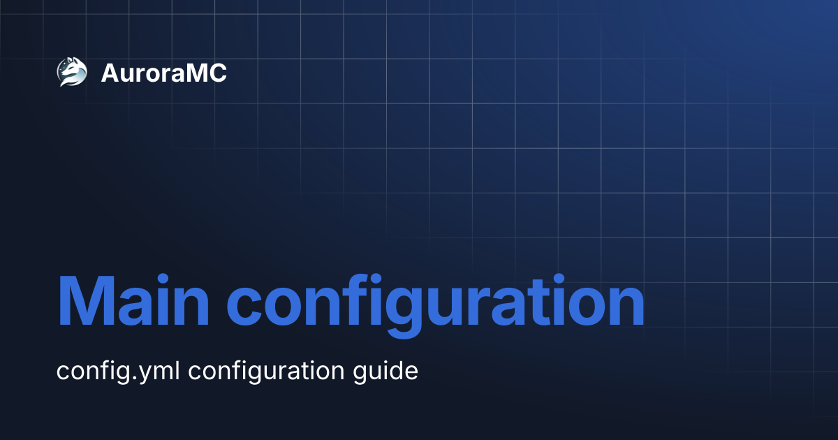 Main configuration | AuroraCollections | AuroraMC
