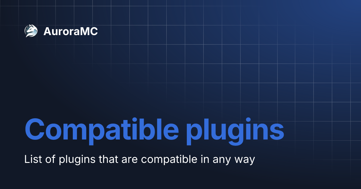 Compatible plugins | AuroraCollections | AuroraMC