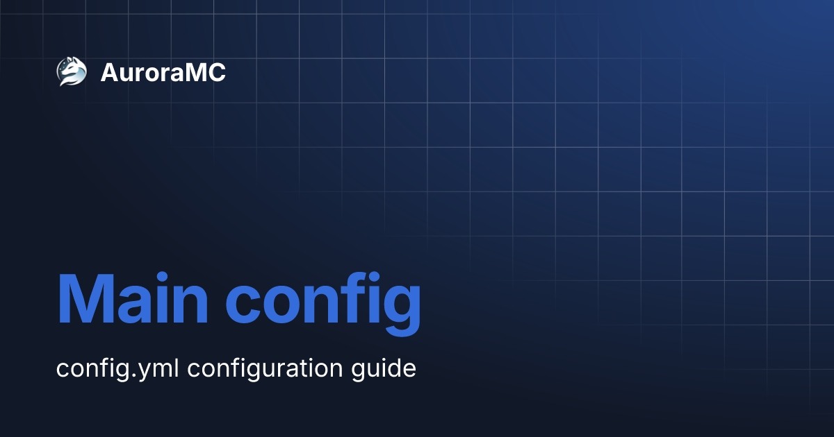 Main config | AuroraMC